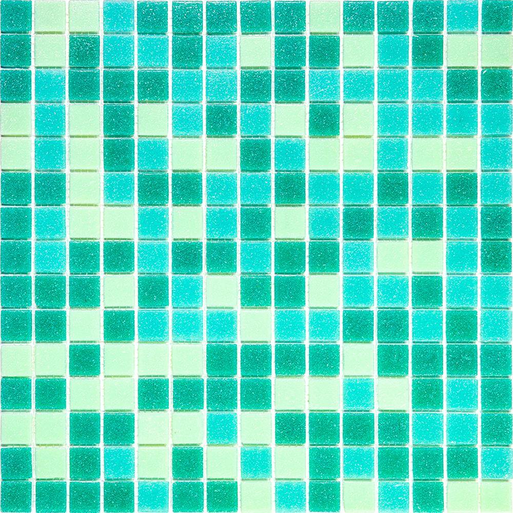 Apollo Tile Mingles 12 in. x 12 in. Glossy Dynasty Green Glass Mosaic ...