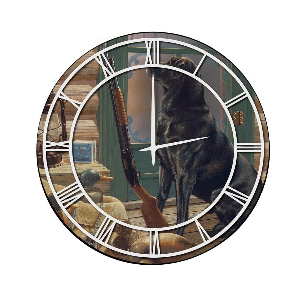 "Opening Day Lab" Full Coverage Art and White Numbers Imaged Wall Clock ...