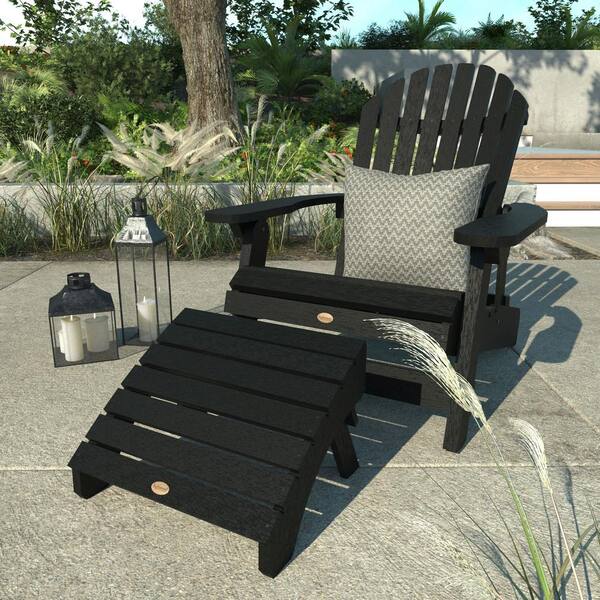 Highwood King Hamilton Black 2-Piece Recycled Plastic Outdoor Seating ...