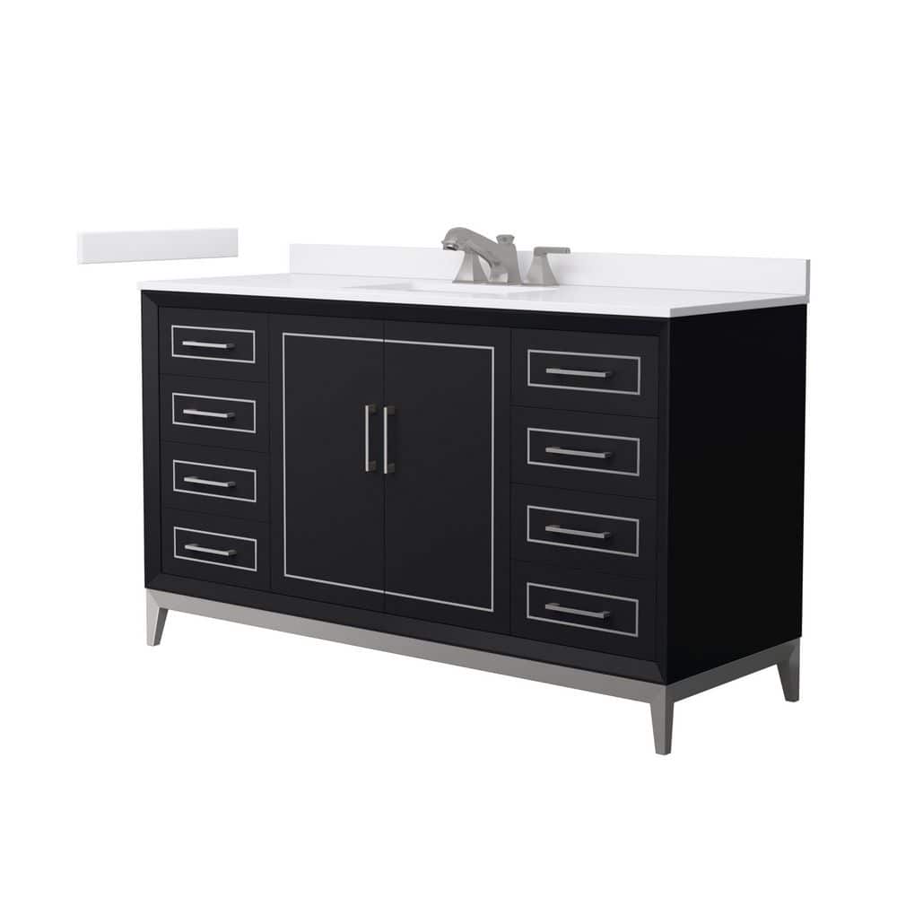 Reviews for Wyndham Collection Marlena 60 in. Single Freestanding Black ...