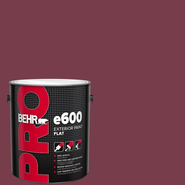 BEHR PRO 1 gal. #ICC-110 Vintage Merlot Flat Exterior Paint PR61301 ...