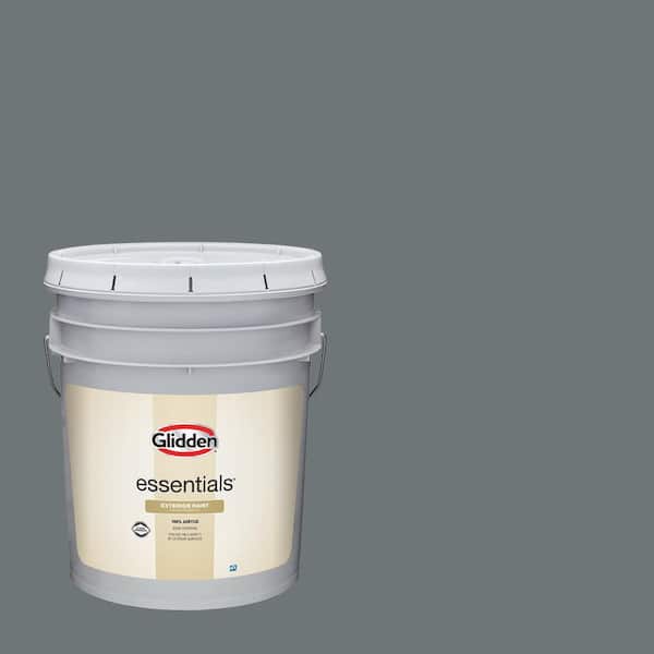 Glidden Essentials 5 gal. PPG1012-6 Volcanic Ash Satin Exterior Paint ...