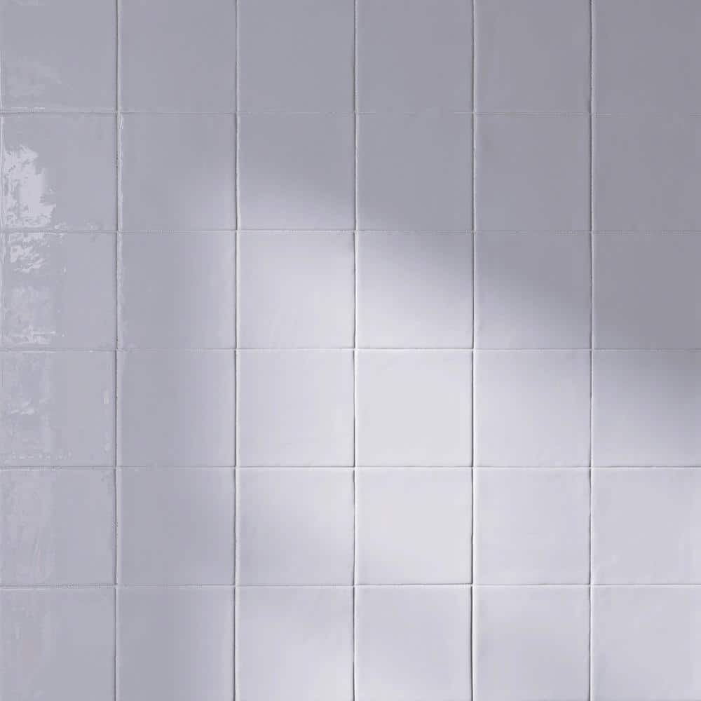 MOLOVO New Country White 5.9 in. x 5.9 in. Polished Ceramic Tile Sample ...
