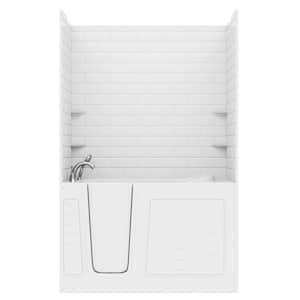 ANZZI Rampart Wall Series 26 in. x 46 in. Left Side Drain Soaking ...