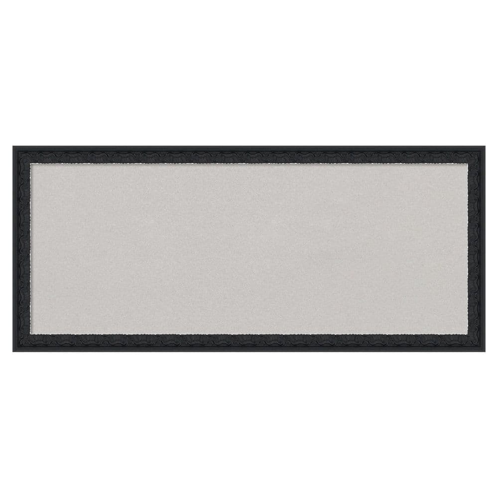 Amanti Art Bethany Black 32 in. x 14 in. Wood Framed Grey Cork Memo ...