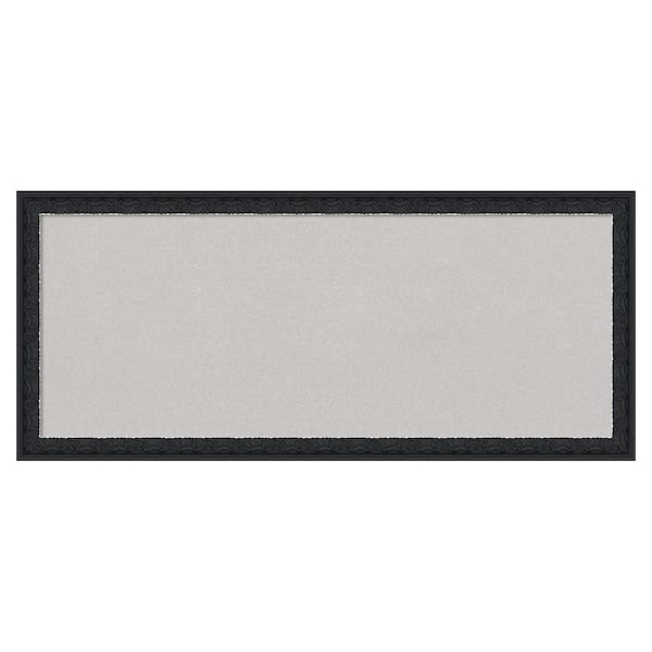 Amanti Art Bethany Black 32 in. x 14 in. Wood Framed Grey Cork Memo ...