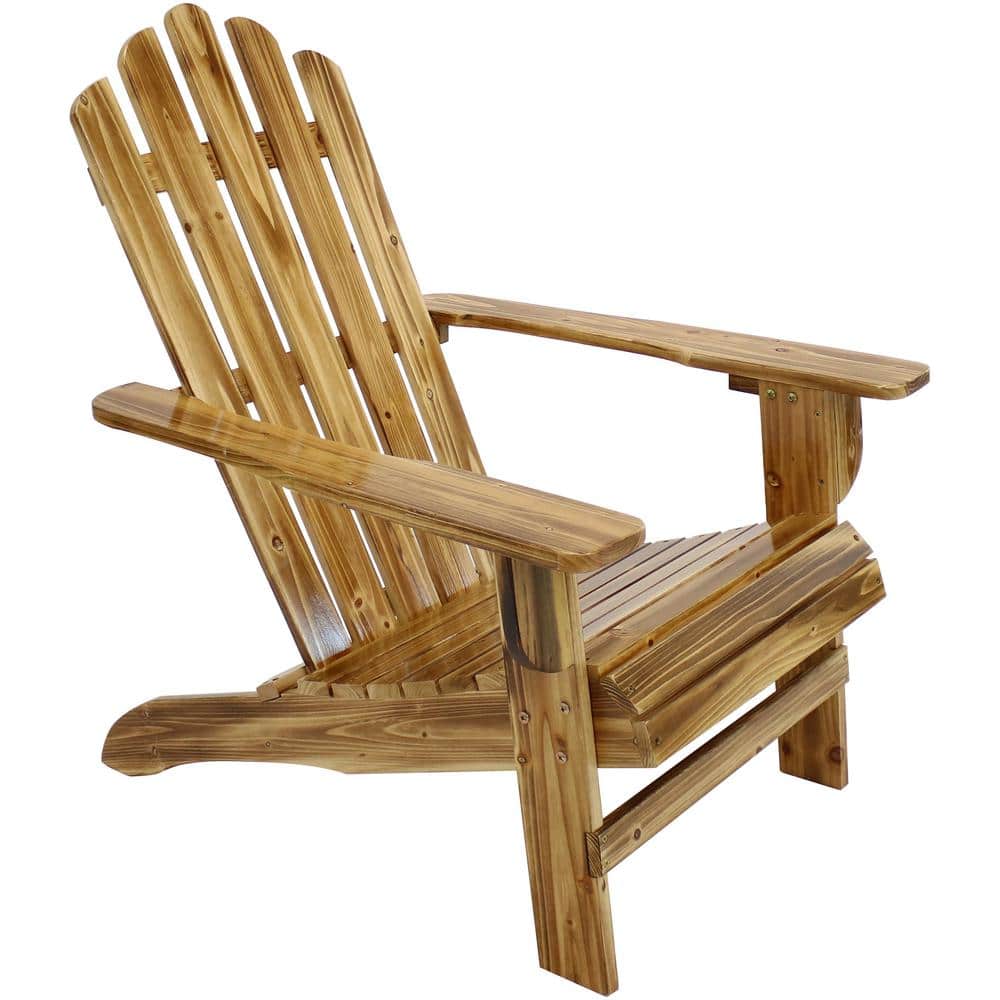 Sunnydaze Rustic Wooden Adirondack Chair in Light Charred (1 Chair) IEO ...