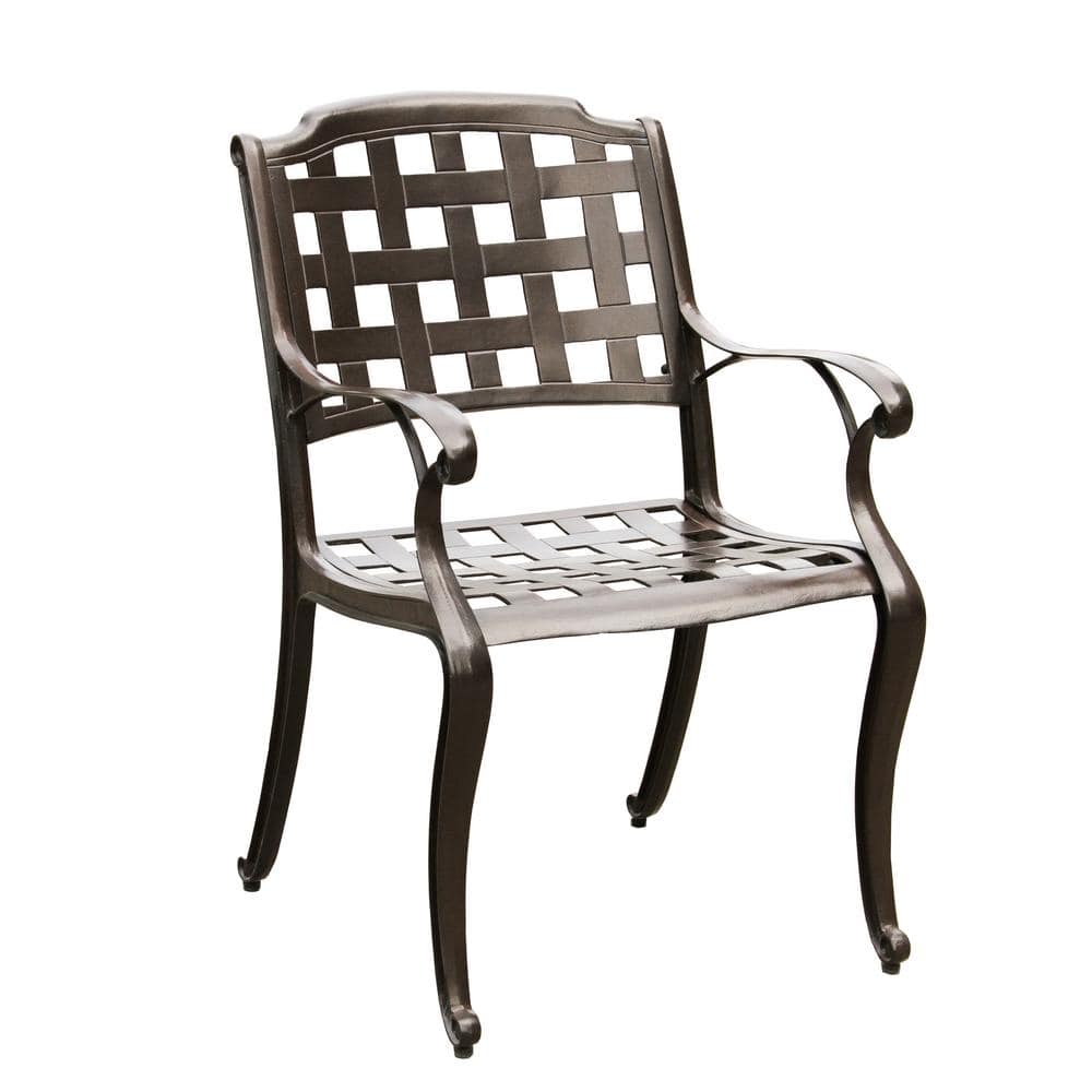 Oakland Living Brown Mesh Cast Aluminum Patio Outdoor Dining Chair 1048 ...