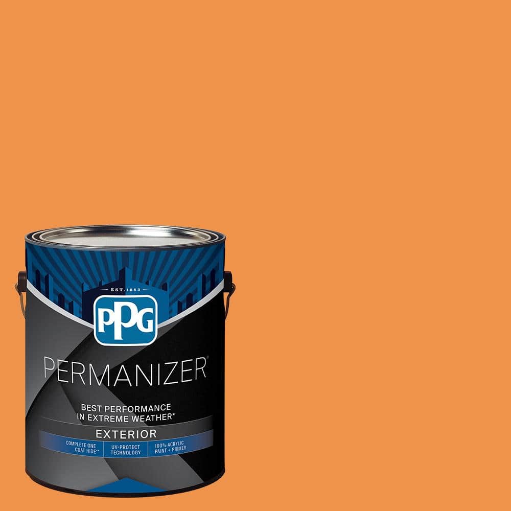 PERMANIZER 1 gal. PPG1197-7 Caramelized Orange Satin Exterior Paint ...