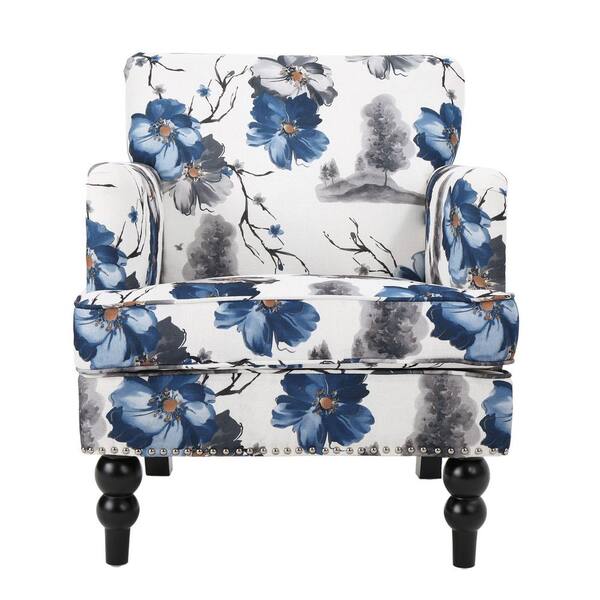 Noble House Rayna Floral Multicolor Fabric Club Chair Set of 1 11779 The Home Depot