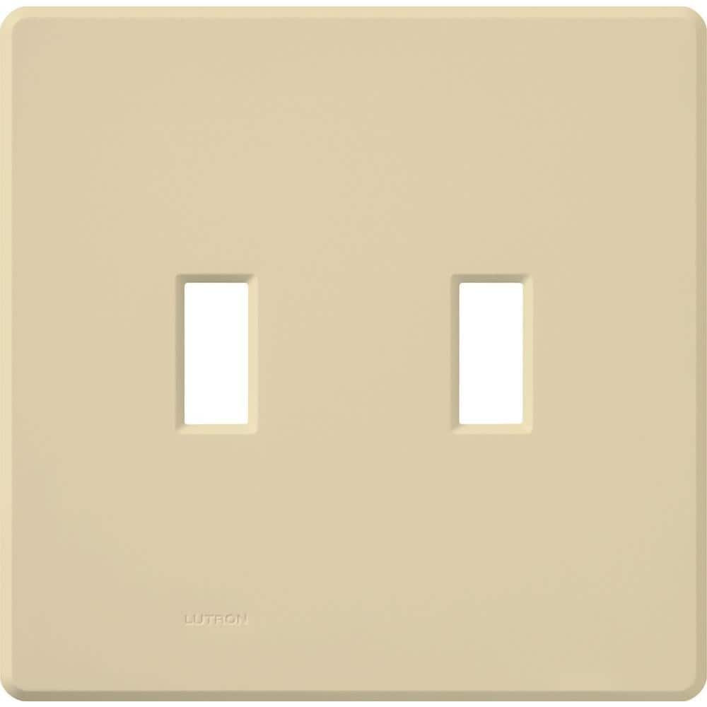 Lutron Fassada 2-Gang Toggle Switch Plastic Cover Wall Plate for ...