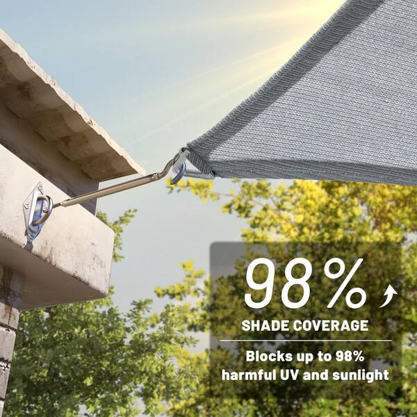 Shade Mart Pro Ring 12 ft. x 12 ft. x 12 ft. Triangle Sun Shade Sail ...