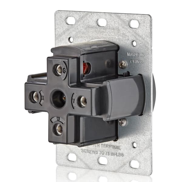 Leviton 50 Amp 125/250 Volt EV Power Outlet/Receptacle, NEMA 14-50R ...