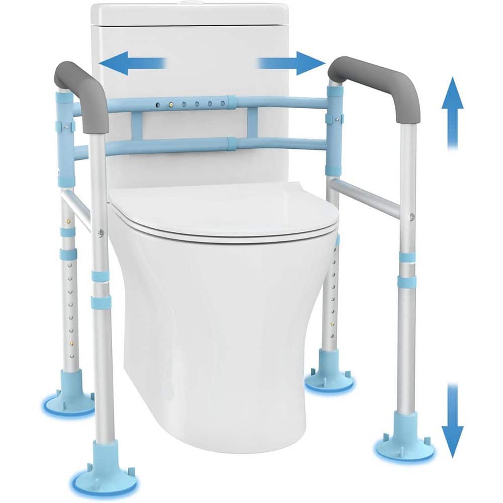 Anqtovp Safety Rails 20 in. x 25 in. Adjustable Support Frame Toilet ...
