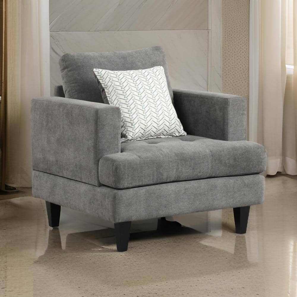 Benjara Multi-Colored Fabric Arm Chair with 1 Throw Pillow BM314860 ...