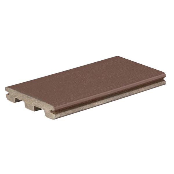 TimberTech Composite Prime 1-in x 6-in x 1-ft Grooved Dark Teak ...