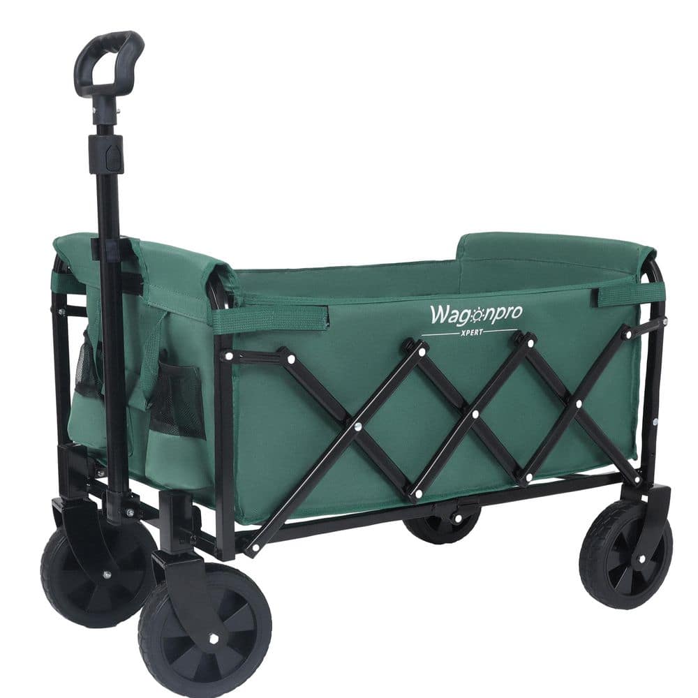 12 cu. ft. Steel Garden Cart Expandable Dual-Layer Utility Wagon 100% ...