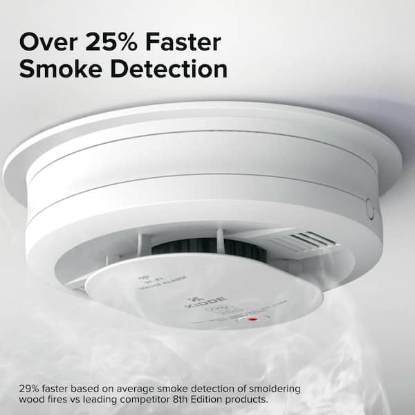 Kidde Hardwired Ring App Enabled Smart Smoke & Carbon Monoxide Detector, AA Battery Backup ...