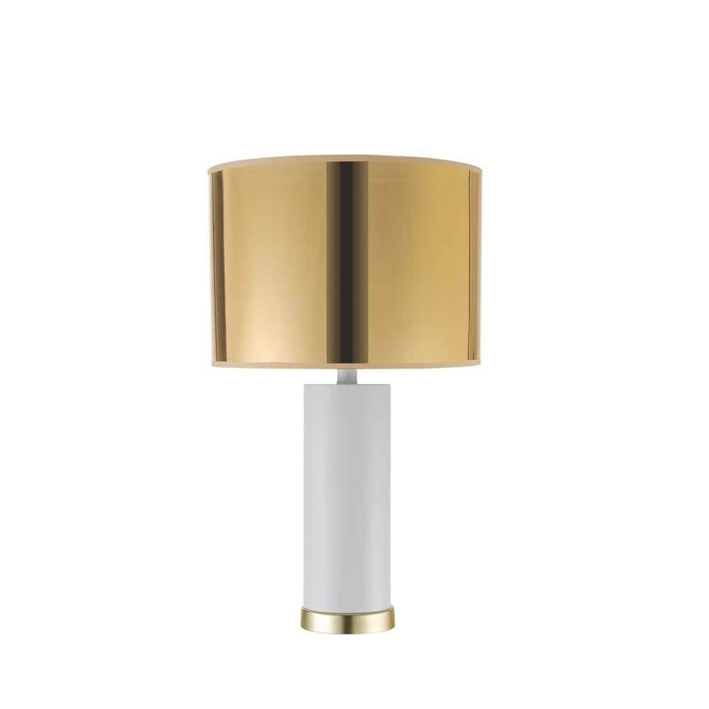 Novogratz x Globe Electric Levy 23 in. White and Matte Gold Table Lamp ...