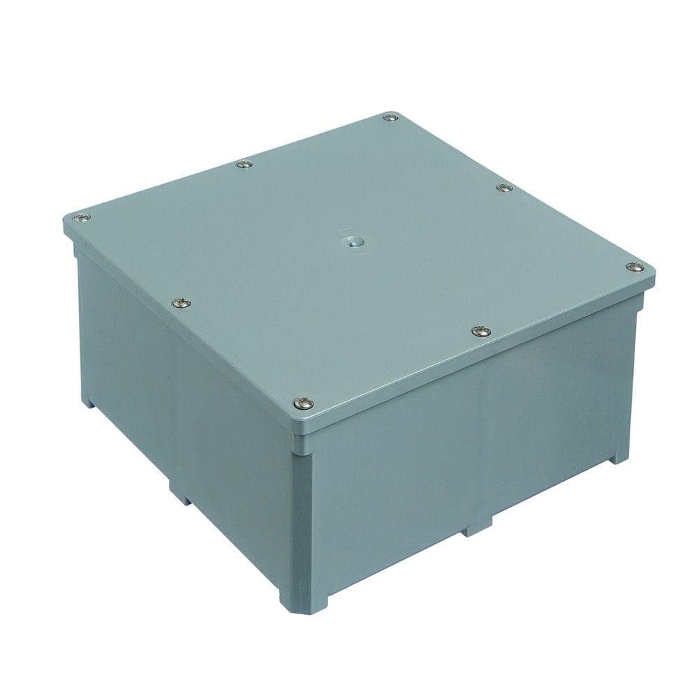 Carlon 12 in. x 12 in. x 6 in. Gray PVC Junction Box E989R-1-HD - The ...