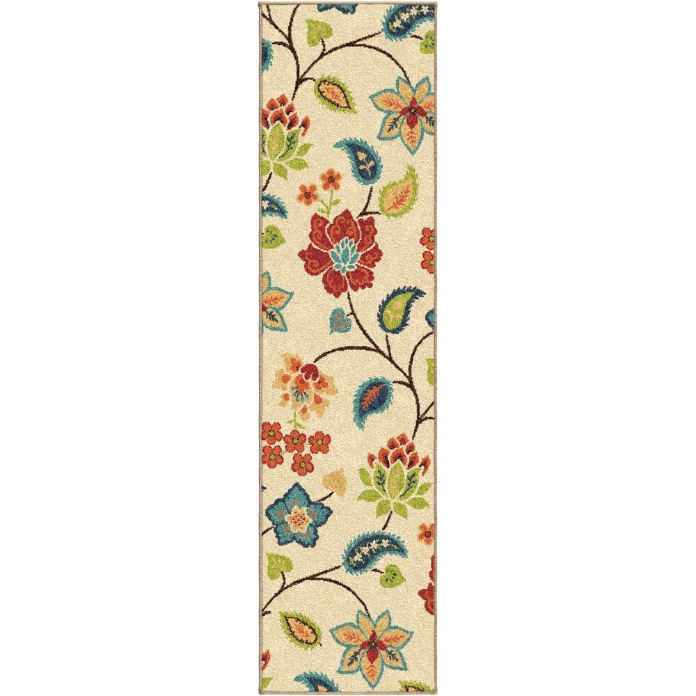 Orian Rugs Parwan Ivory 2 ft. x 7 ft. Indoor/Outdoor Runner Rug-280982 ...