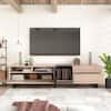 Harper & Bright Designs Natural Wood Modern TV Stand Fits TVs up to 80 ...