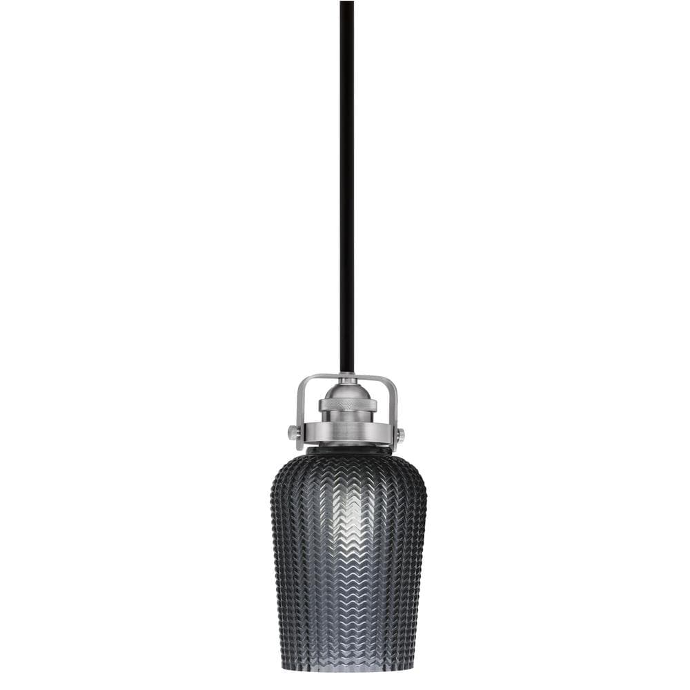 Decatur 60-Watt 1-Light Black and Nickel Light Mini Pendant with 5 in ...