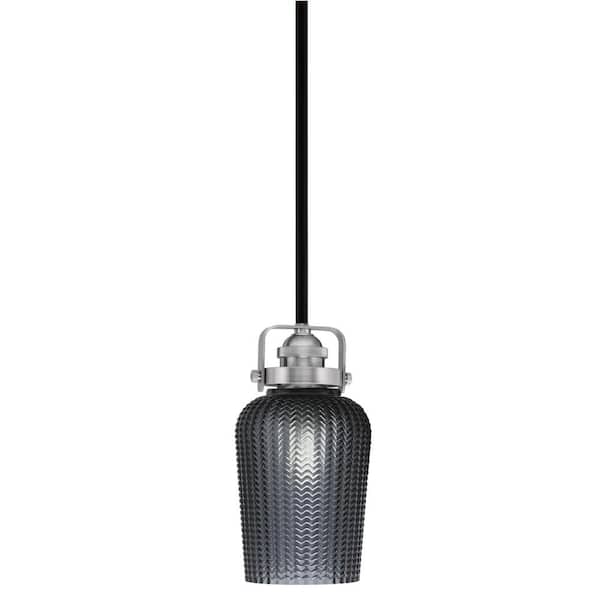 Decatur 60-Watt 1-Light Black and Nickel Light Mini Pendant with 5 in ...