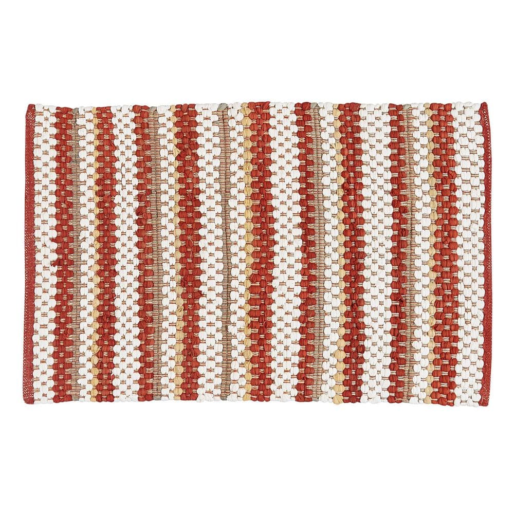 Park Designs Kingswood Red and Cream Chindi Rag Rug 2 ft. x 3 ft. 4973 ...