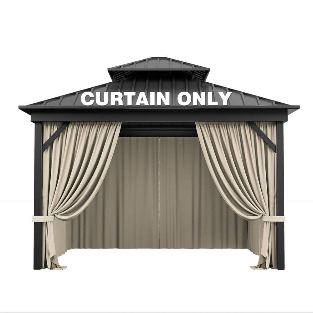 WNP 10 ft. x 10 ft. Universal Outdoor Privacy Curtains, Gazebo Curtain ...