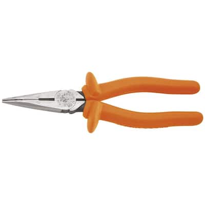 Klein Tools 6 in. Insulated Standard Long Nose Side Cutting Pliers-D203-6-INS - The Home Depot