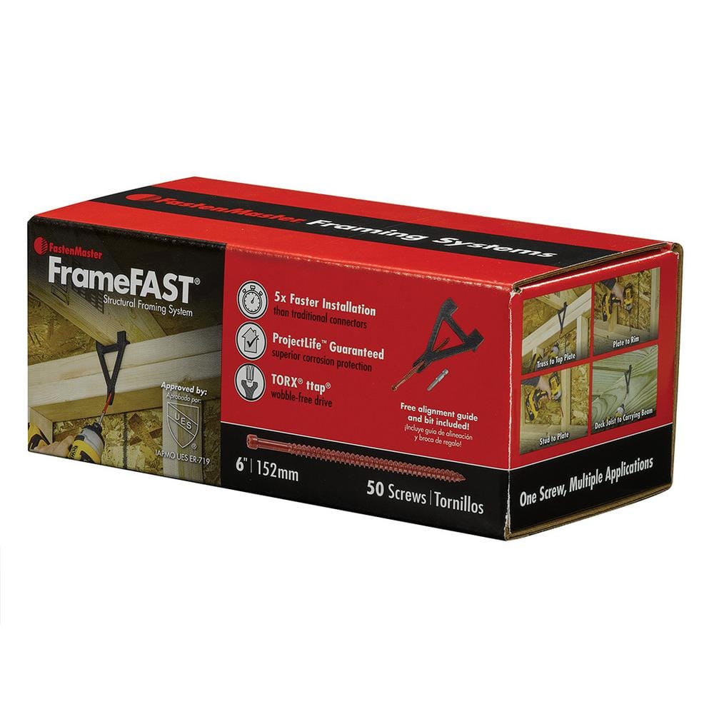 FastenMaster FrameFast 1/4 in. x 6 in. Framing T-Tap Drive Style Round ...