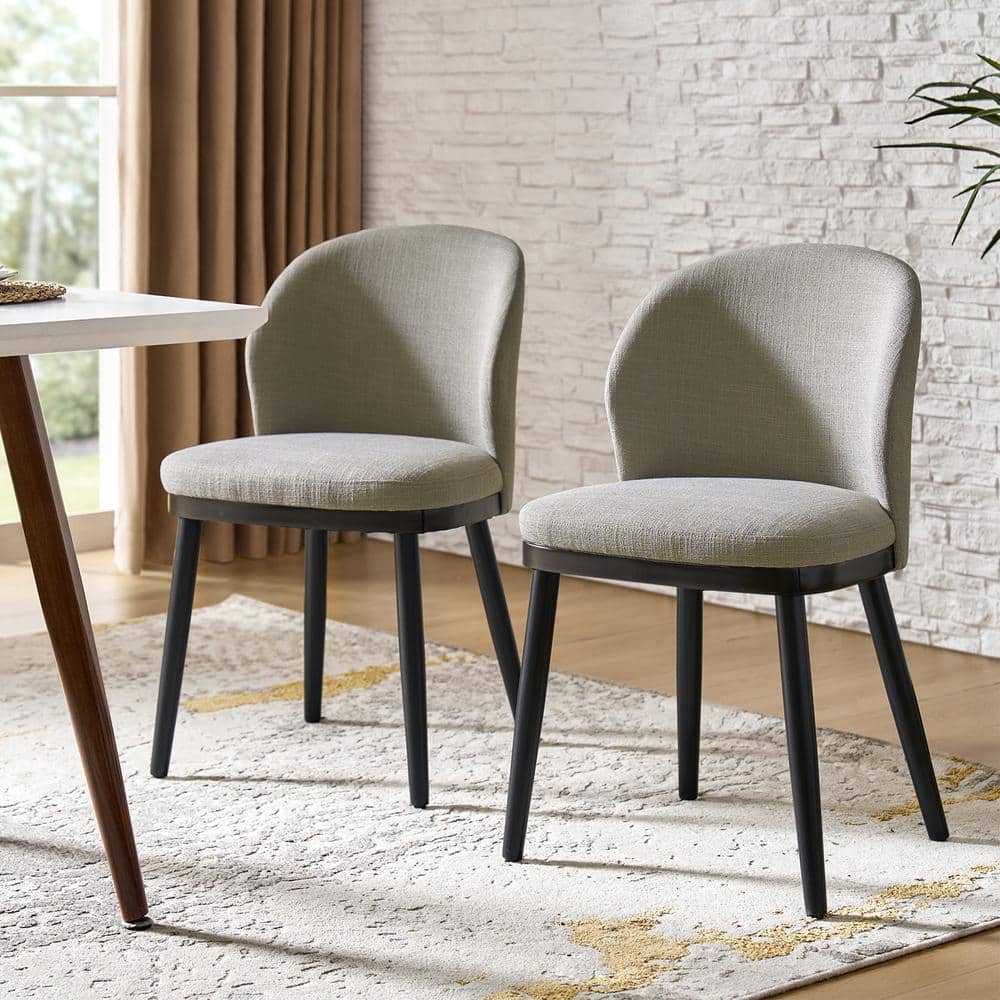 JAYDEN CREATION Holden Gray Modern Dining Chair with Solid Wood Legs ...
