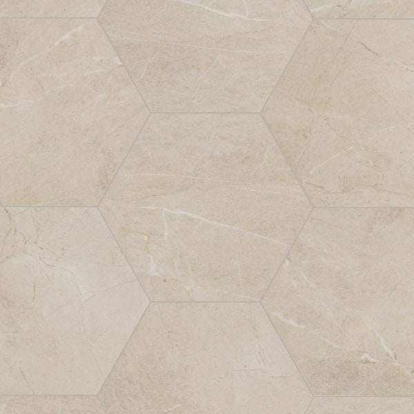 Daltile Perpetuo Elegant Beige 8 in. x 9 in. Glazed Porcelain Floor and ...