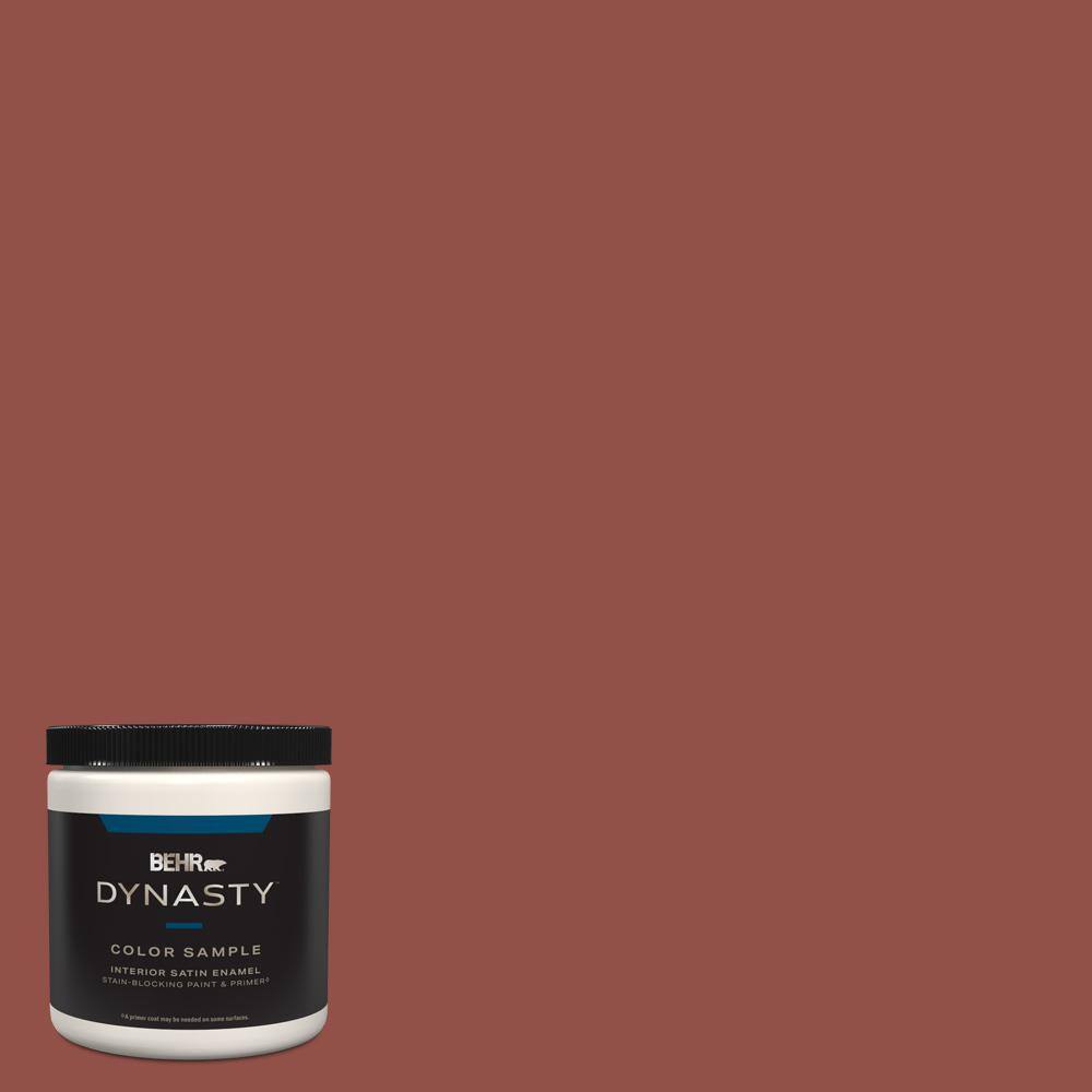 BEHR DYNASTY 8 oz. #ICC-72 Cinnabar Satin Enamel Stain-Blocking ...