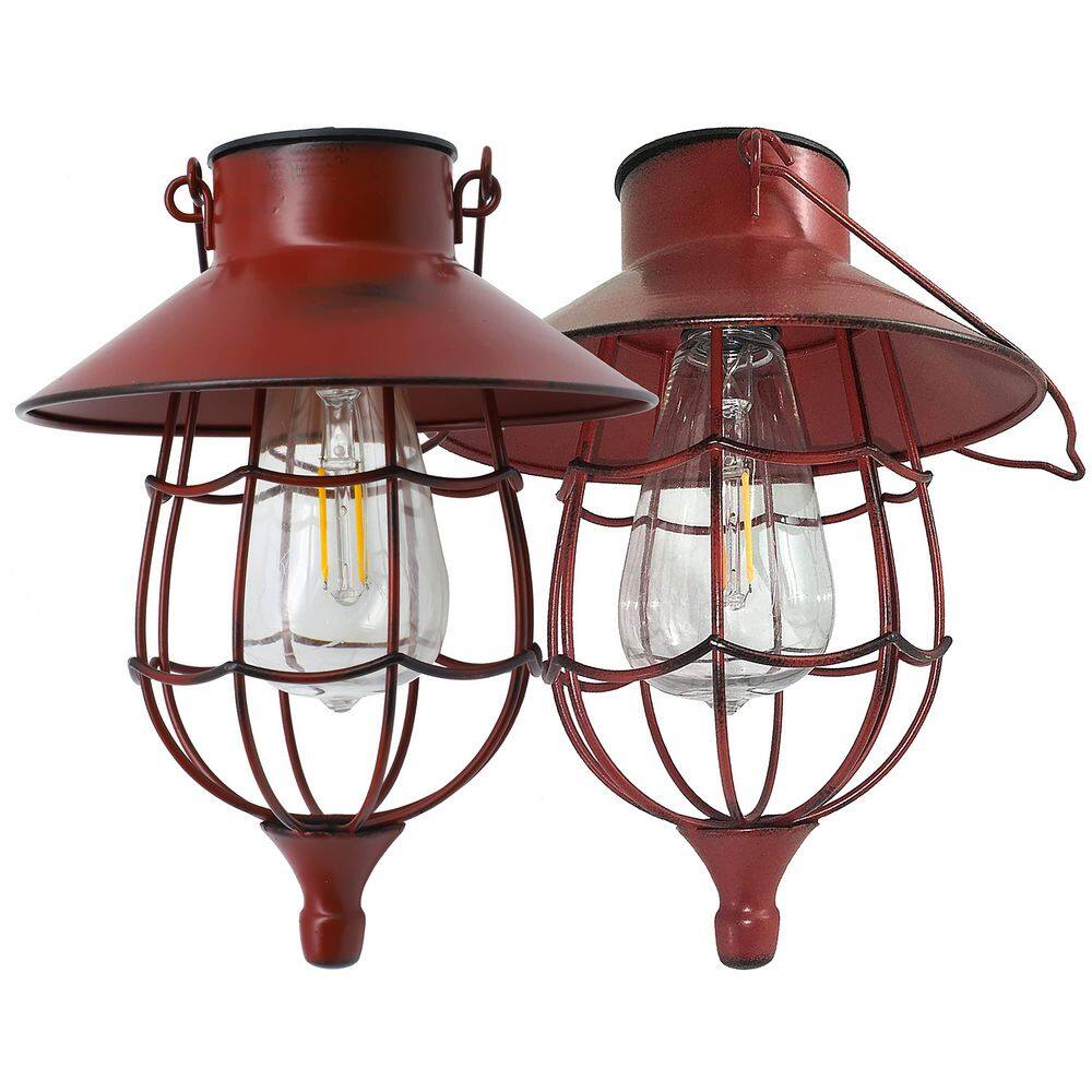 FAWEY TRED INC Outdoor Decor, Metal Solar Hanging Lamp 2 Pack TGD3-2565 ...