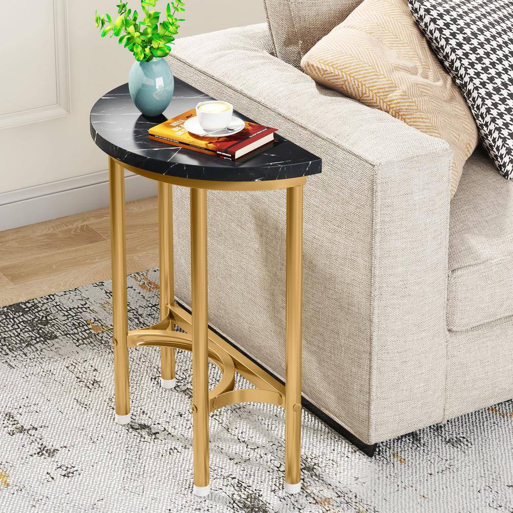 TRIBESIGNS WAY TO ORIGIN Andrea 20 in. Black Wood End Table with Metal ...