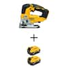 DEWALT 20V MAX Lithium-Ion Cordless Brushless Jigsaw with (2) 20V MAX ...