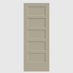 Masonite 24 in. x 80 in. 5-Panel Bayshore Single Bore Solid Core Jet ...