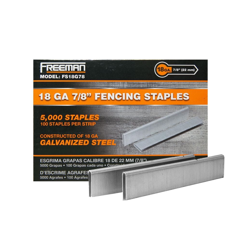 Freeman 18-Gauge 7/8 in. Glue Collated Hot-Dipped Galvanized Fencing ...