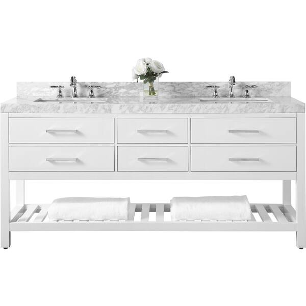 Ancerre Designs Elizabeth 72 in. W x 22 in. D Vanity in White with ...