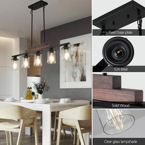 Adjustable Pendant Light VEVOR 5-Light Kitchen Island Pendant Light ...