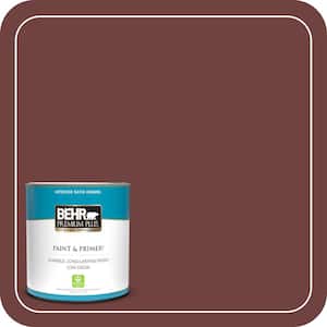 BEHR ULTRA 1 gal. #ICC-82 Library Red Flat Exterior Paint & Primer ...