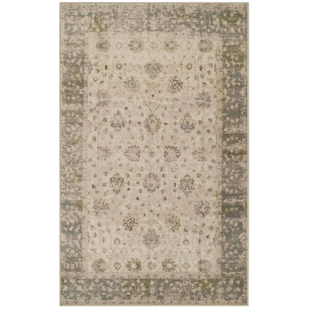 SUPERIOR Conventry Beige 8 ft. x 10 ft. Damask Polypropylene Area Rug ...
