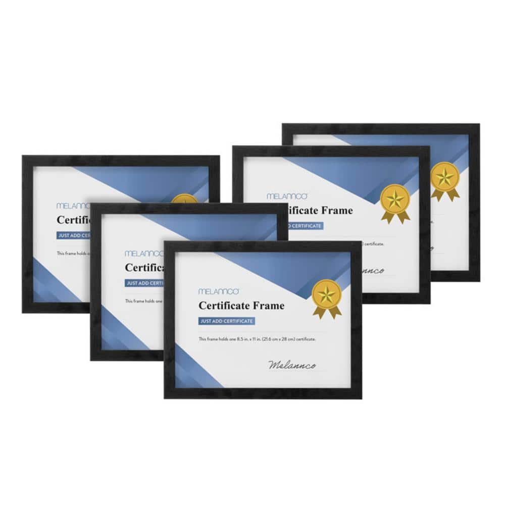 Melannco 12 in. x 9 in. Certificate Picture Frame Plastic Set of 5 ...