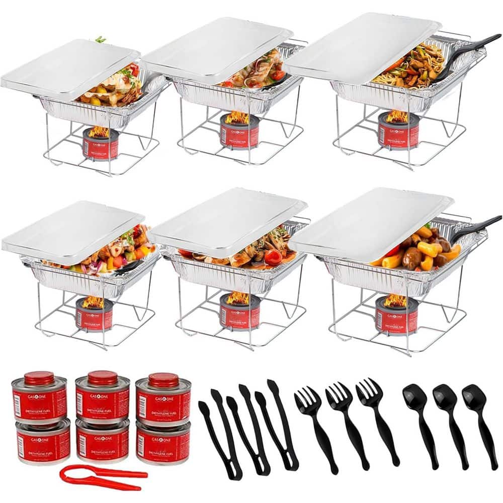 ALPHA Living 2.5 qt. Half Size Pans Disposable Aluminum Chafing Dishes ...