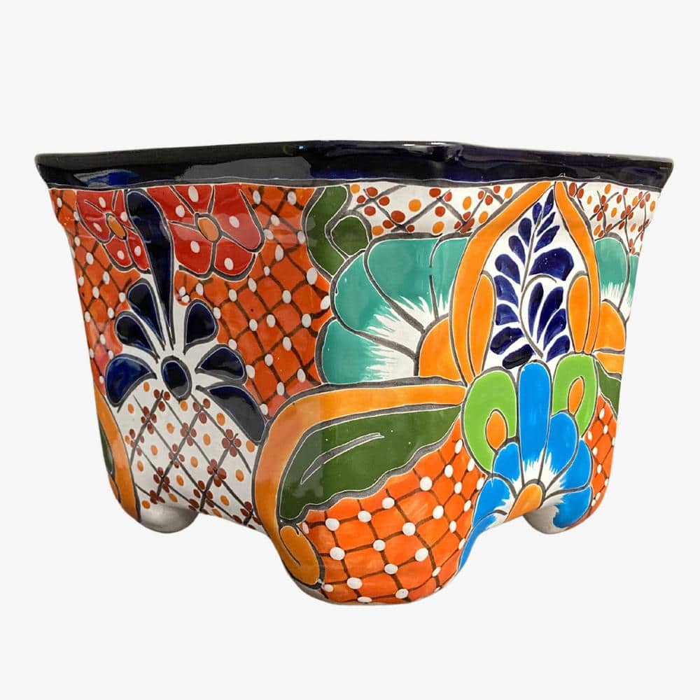 11 in. W x 9.5 in. H 14 qt. Talavera Large Square Ceramic Indoor ...