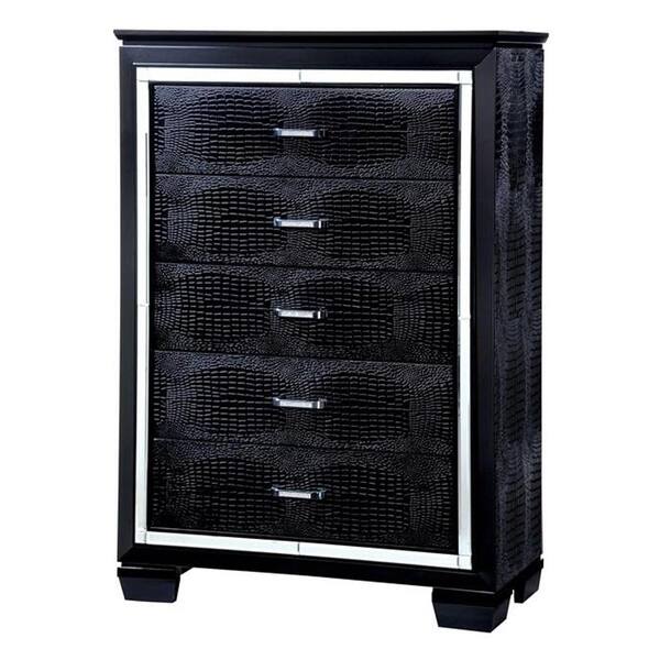 William's Home Furnishing Bellanova 5-Drawers Black Chest of Drawer 54. ...