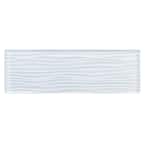 ANDOVA Enchant Parade Ghost White Glossy 4 in. x 12 in. Glass Textured ...