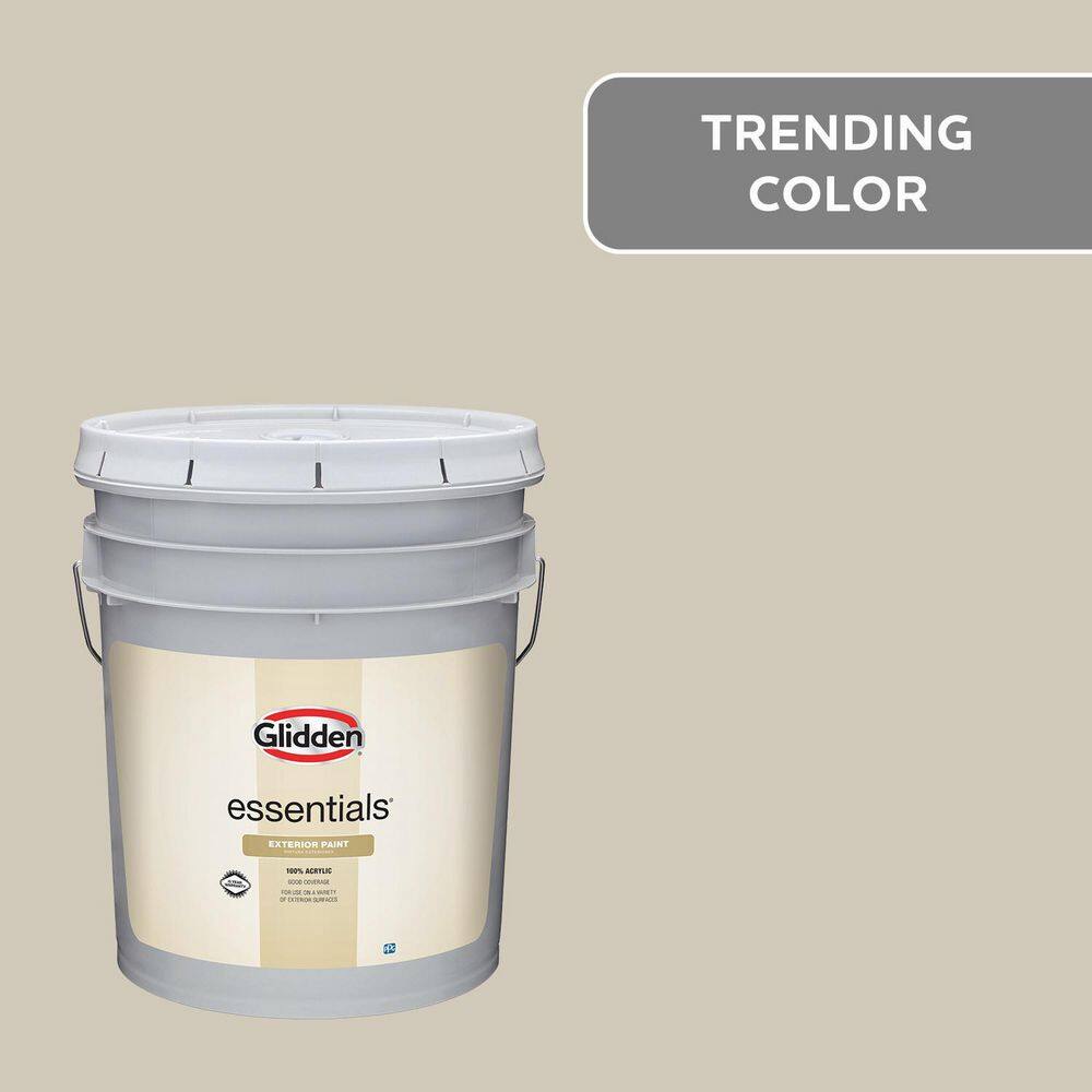 Glidden Essentials 5 gal. PPG1024-4 Moth Gray Flat Exterior Paint ...
